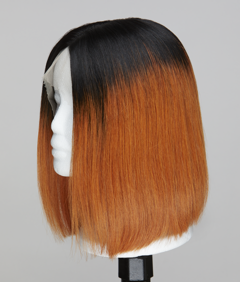 Straight Center Part Bob Two-Toned with 1B/Orange Wig | Mayvenn