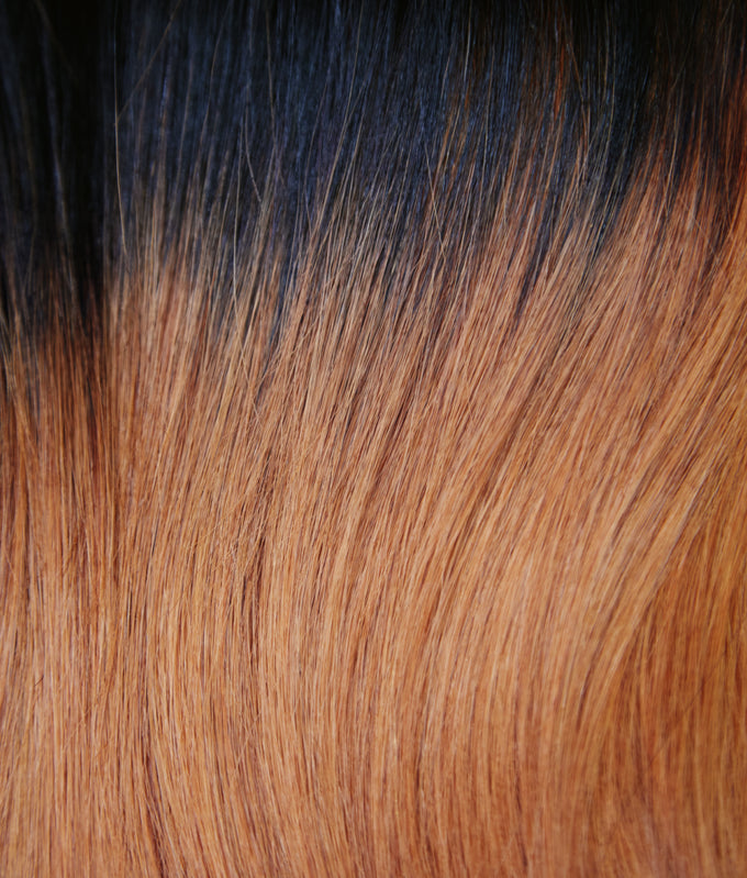 Straight Center Part Bob Two-Toned with 1B/Orange Wig | Mayvenn